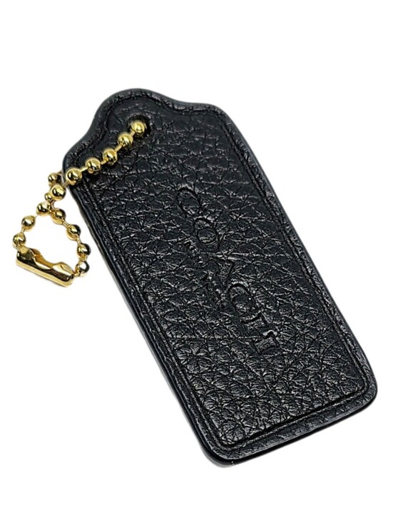 Coach | Bags | Coach 225 Black Sided Pebbled Leather Hangtag Bag Charm ...